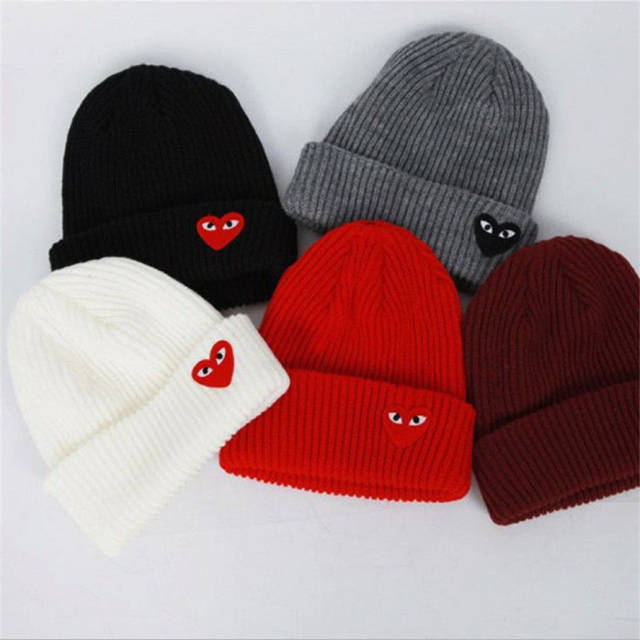 CDG Acrylic Heart Pattern Wool beanie 9 Colors