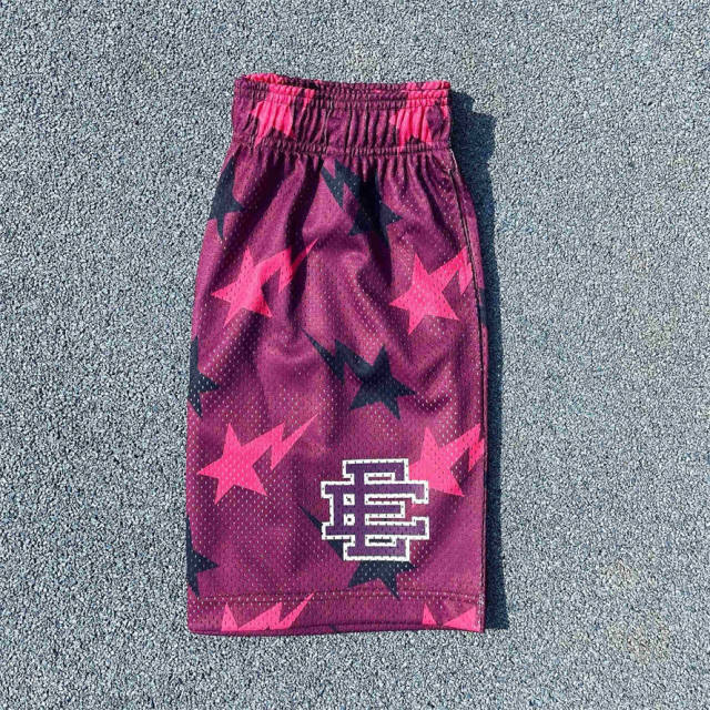 1:1 Quality Eric Emanuel Four colorful logo print beach mesh shorts