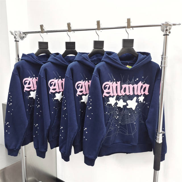 Sp5der Atlanta Stars Black Hoodie Pants Tracksuit