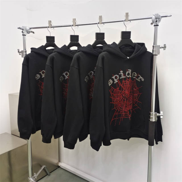 Spider Worldwide Sp5der Worldwide Clothing Spider Red Web Hoodie Black