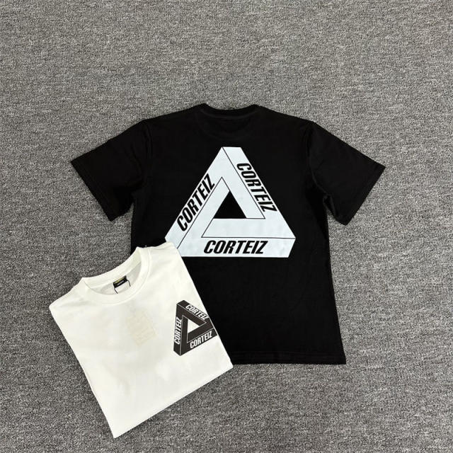 Corteiz Gun Lettering Tee White Black