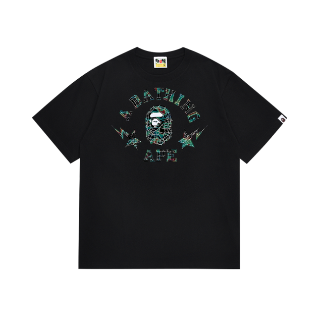 Bape Colorful Metallic Letter Print Tee 2 colors