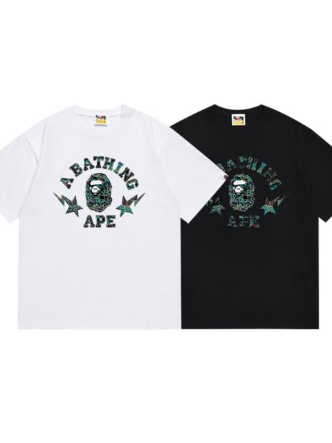 Bape Colorful Metallic Letter Print Tee 2 colors