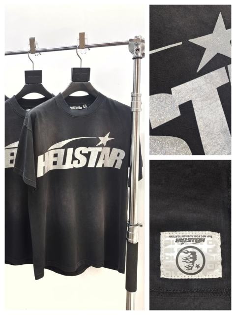 1:1 Quality Hellstar Silver Classic Letter Tee with NFC tag