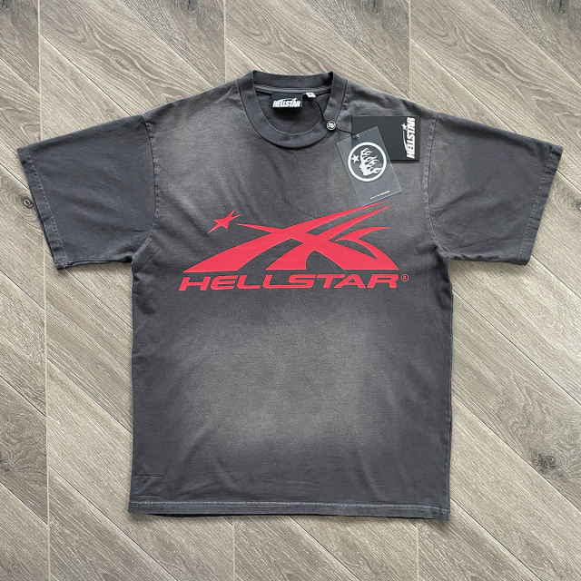 1:1 quality version Hellstar Flame Mask Helmet Print Washed Version Tee