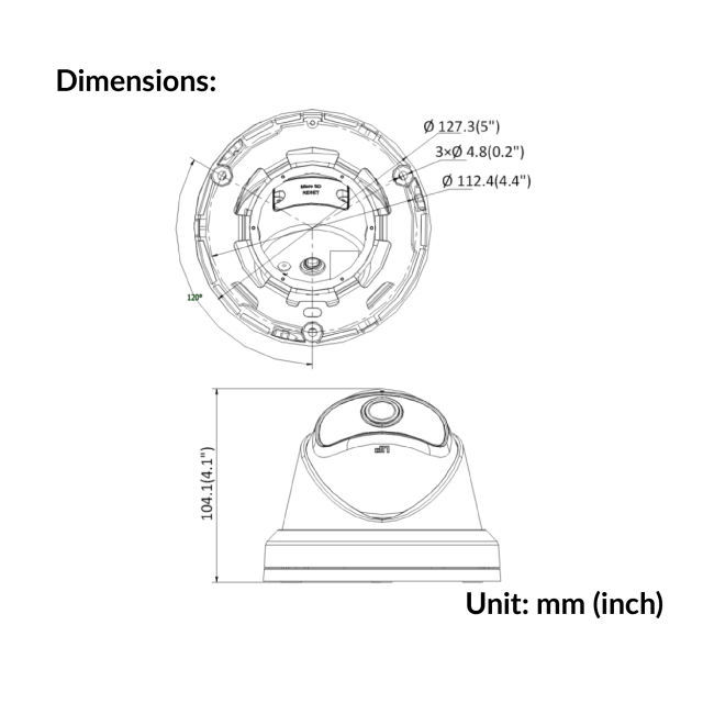 Hik-vision 4MP Super Wide Angle Fixed Turret Network Camera DS-2CD2345G0P-I
