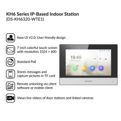 Hik-vision KH6 Series IP-Based Indoor Station DS-KH6320-WTE1