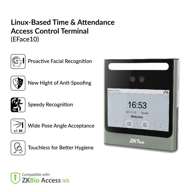 Zk Teco EFace10 Time attendance Access Control