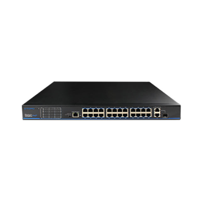 24-Port PoE+ 2-Port Gigabit RJ-45 Ethernet Switch | UTP3226TS-PSB