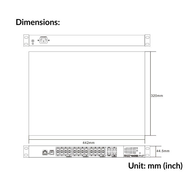 24 Ports PoE Gigabit L3 Managed Ethernet Switch | UTP7624GE-POE-L3