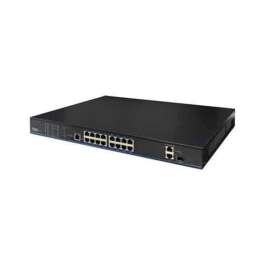 16-Port PoE+ 2-Port Gigabit Ethernet Switch | UTP3218TS-PSB