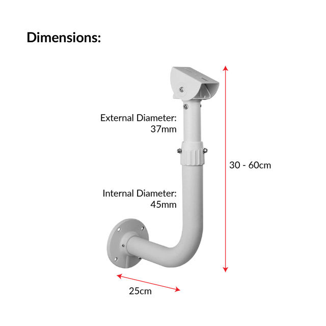 L Shaped Bracket | VIS404-L-shaped corner wall mount bracket(30cm)