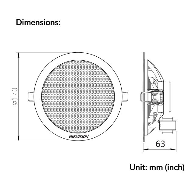 Analog Ceiling Speaker 6W | DS-QAE0206G1-V