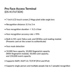 Pro Face Access Terminal | DS-K1T673DX