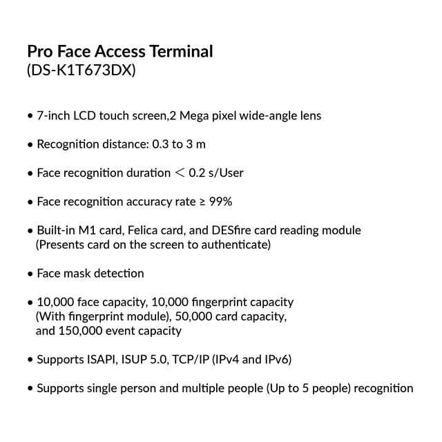 Pro Face Access Terminal | DS-K1T673DX