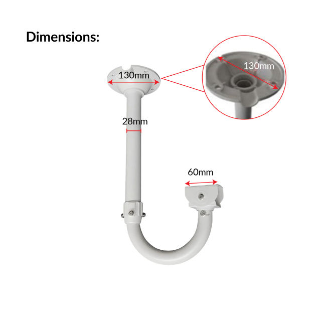 U-Shaped Bracket | VIS405-U-shaped ceiling mount extension Bracket (30-60cm )