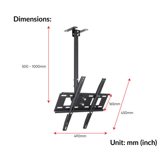 Adjustable Ceiling Pole for Monitor (26 - 60")