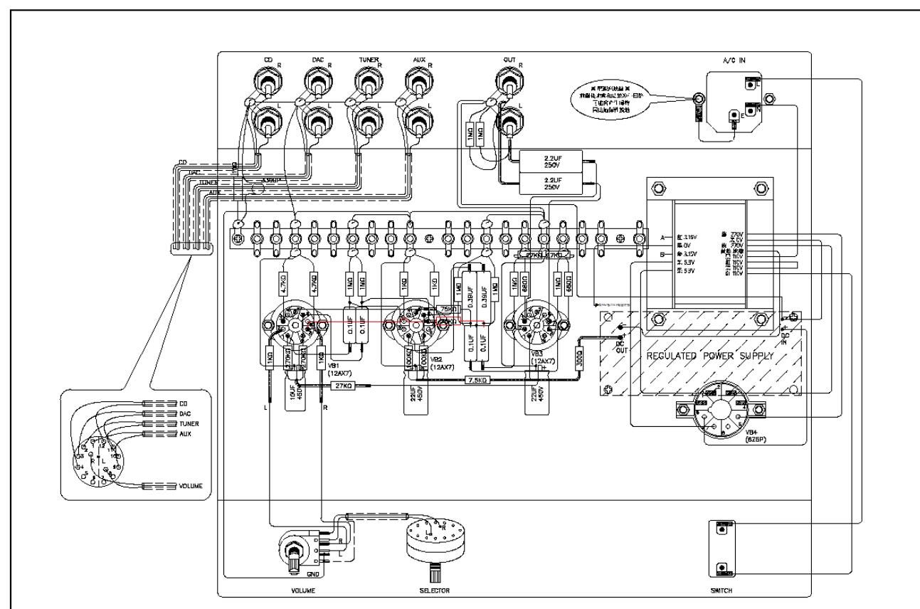 HiFi 12AX7 Vacuum Tube Preamp DIY KIT Stereo Home Desktop Audio ...
