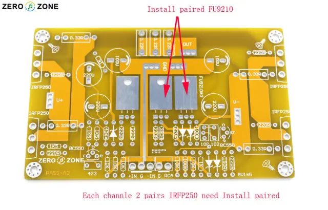 PASS A3 Single-ended Class A Power Amplifier Kit / Amplifier Board 30W+30W