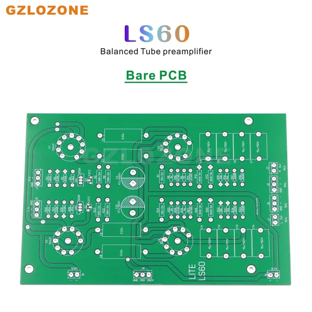 ZEROZONE HIFI LS60 Balanced 6DJ8+12AU7 Tube Preamplifier Bare PCB