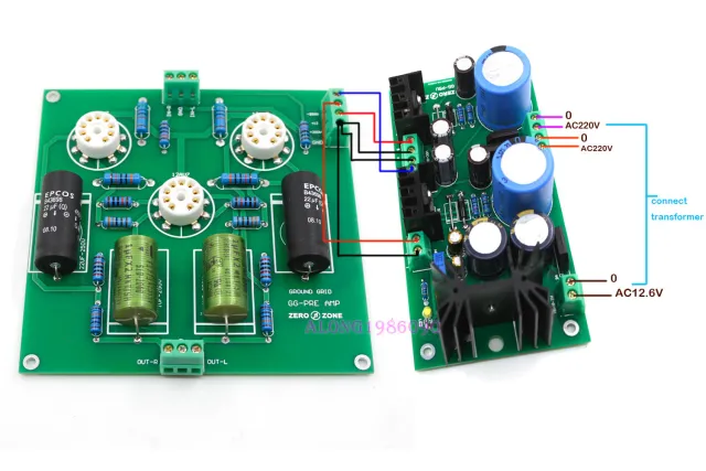 GZLOZONE Ground Grid GG Tube Preamplifier + Power Supply Board