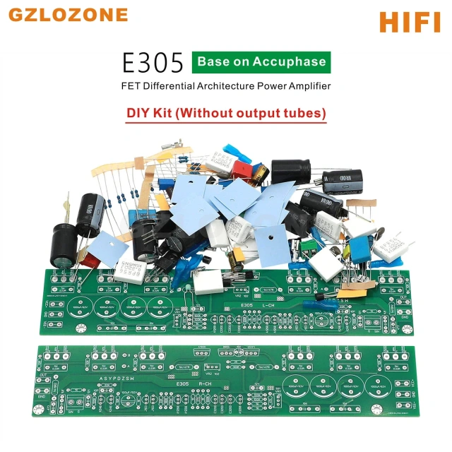 2CH HIFI E305 FET Differential Architecture Power Amplifier DIY Kit ...