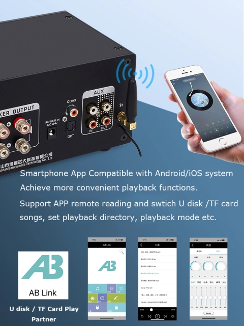 2.0 Bluetooth 5.0 Tube Amplifier Receiver Mini Hi-Fi Amp with android ...