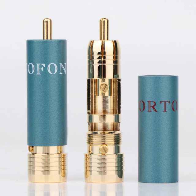 24K Gold Plated Self-locking Welding-free RCA Connector RCA Adapter for ...