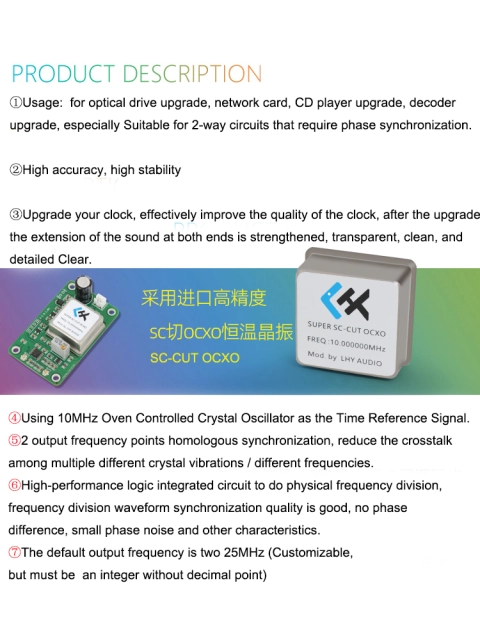 Upgrade Squarewave 10MHz 25MHz Two-channel Output OCXO Oven Controlled Crystal Oscillator Clock ...