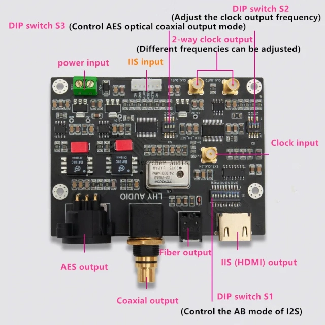 CDM3/4/9 CD Player Turntable Digital Output Board IIS To Coaxial I2S SPDIF PLL OCXO Clock