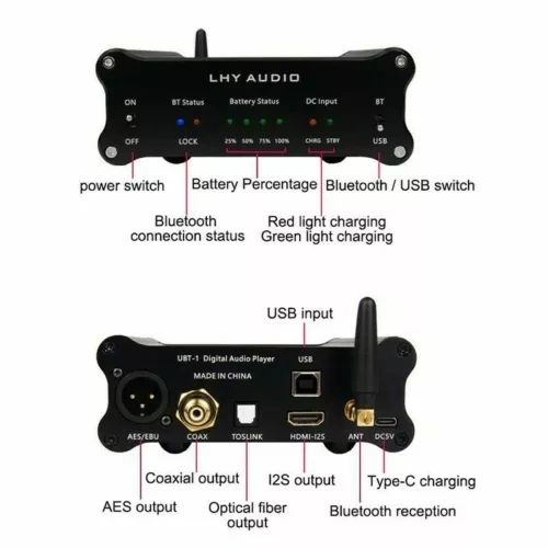 Battery powered Hi End Digital Interface Sound Card Bluetooth USB 5.1 ...