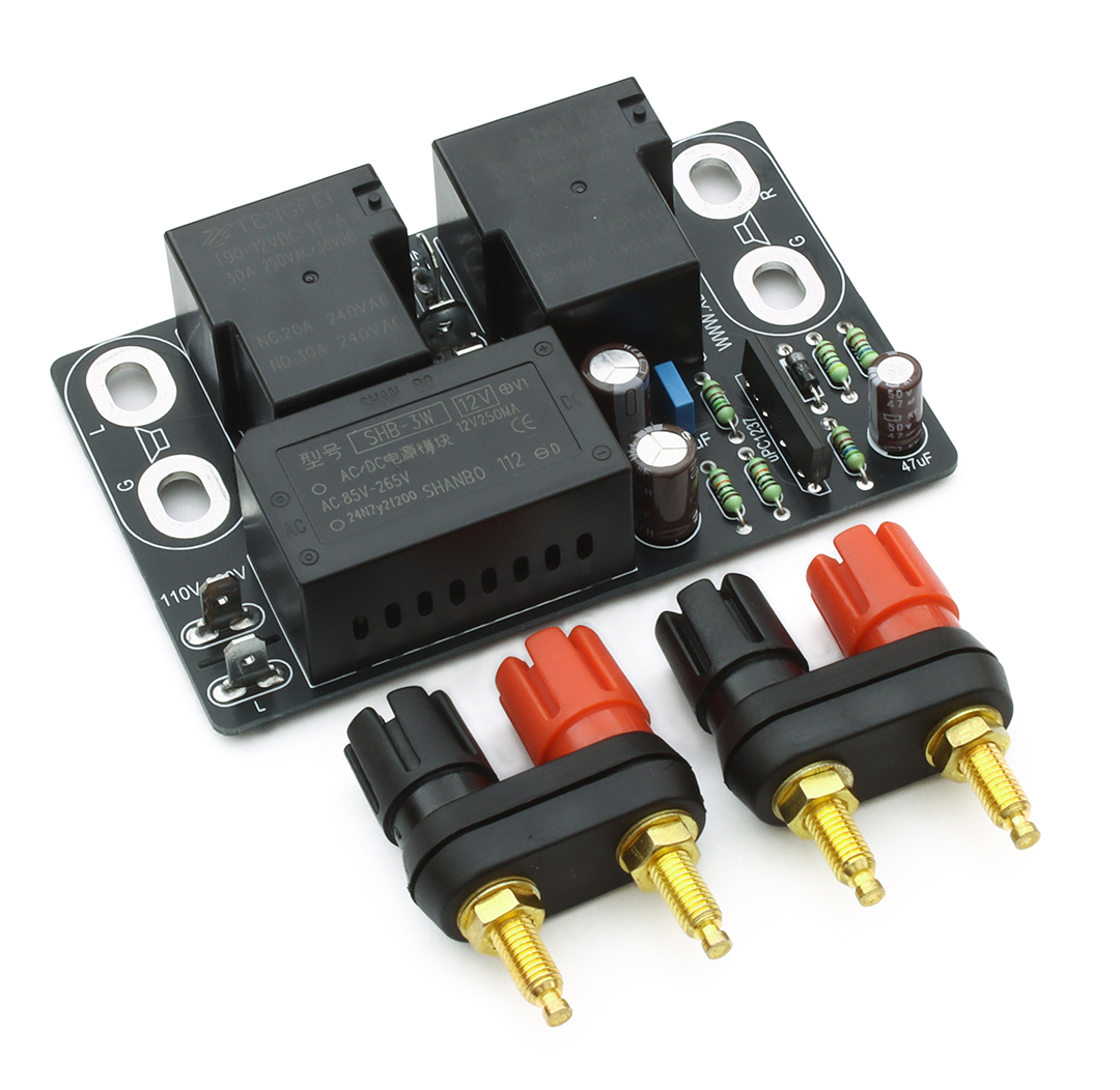 Assembeld Stereo amplifier speaker protection board (110V-240V)