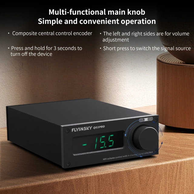 Q03-Pro Hifi CS3310 remote Preamplifier Stereo Volume controller 4 way inputs preamp