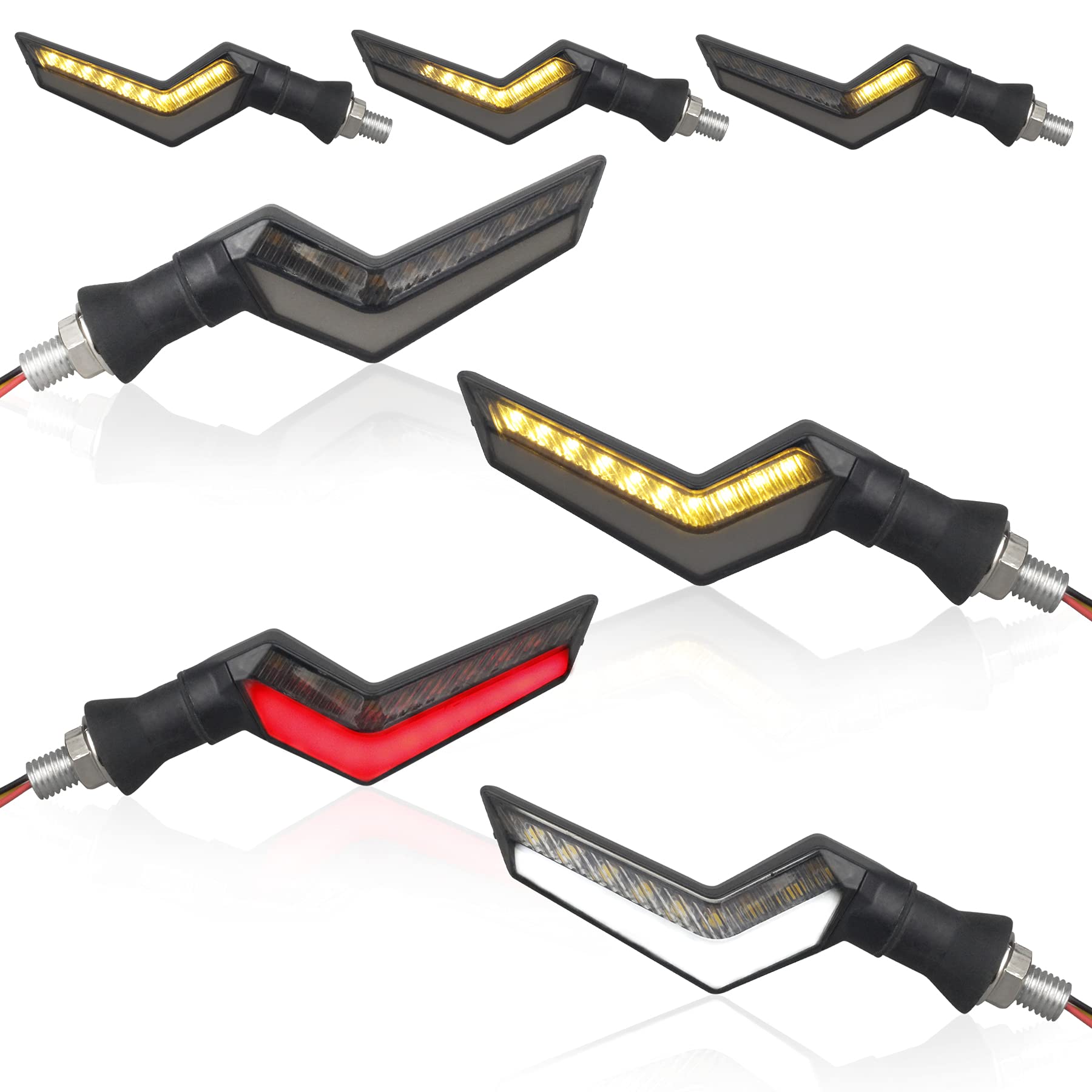 LED Motorcycle Turn Signals Sequential Blinkers Front Rear Indicators ...