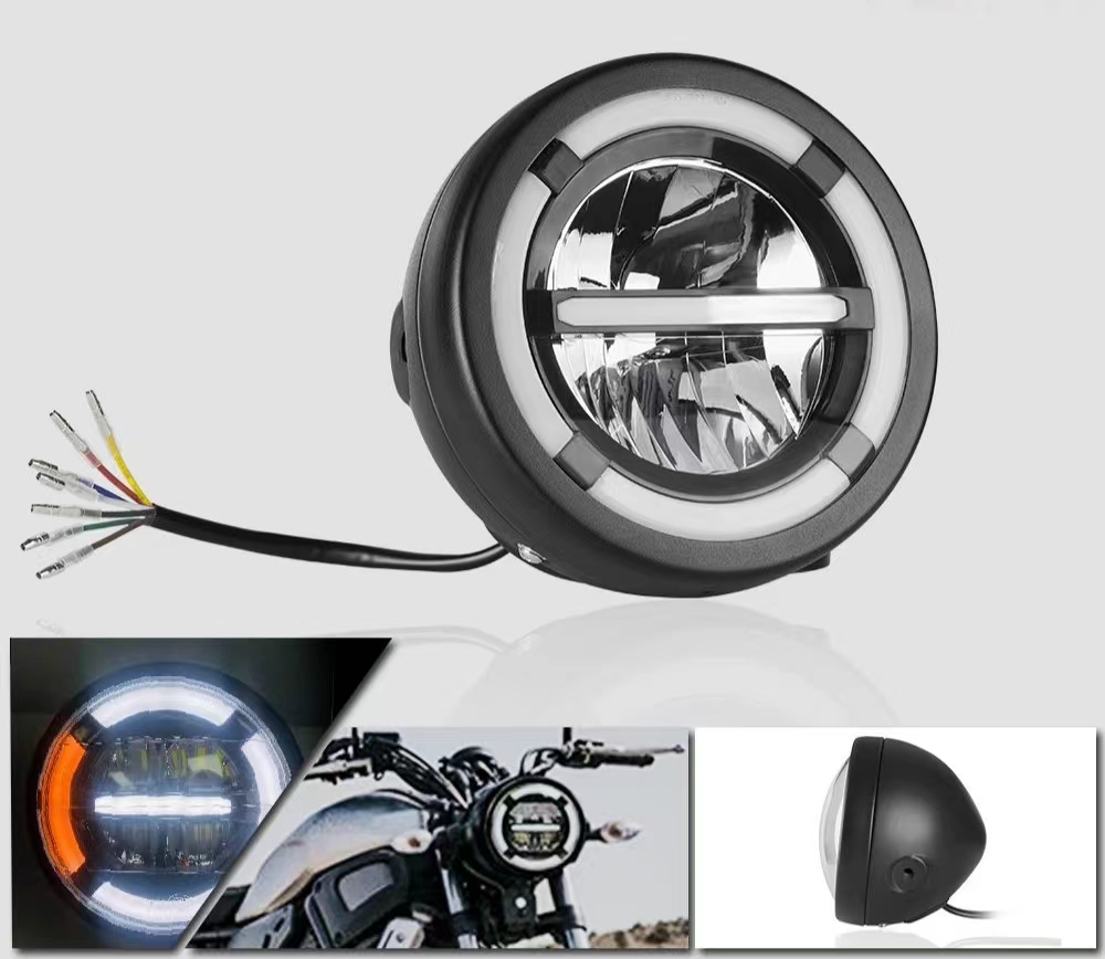 Motorcycle headlight LED lens turn signal tail light warning light ...