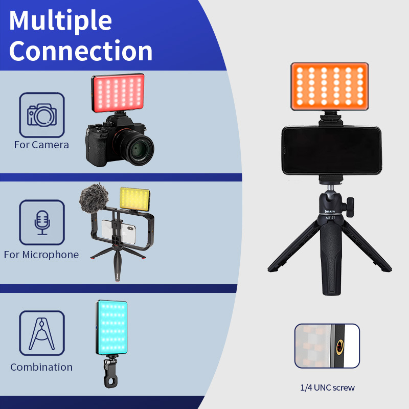 RGB Video Light, Portable LED Camera Light Panel 0-360 Full Color, CRI ...
