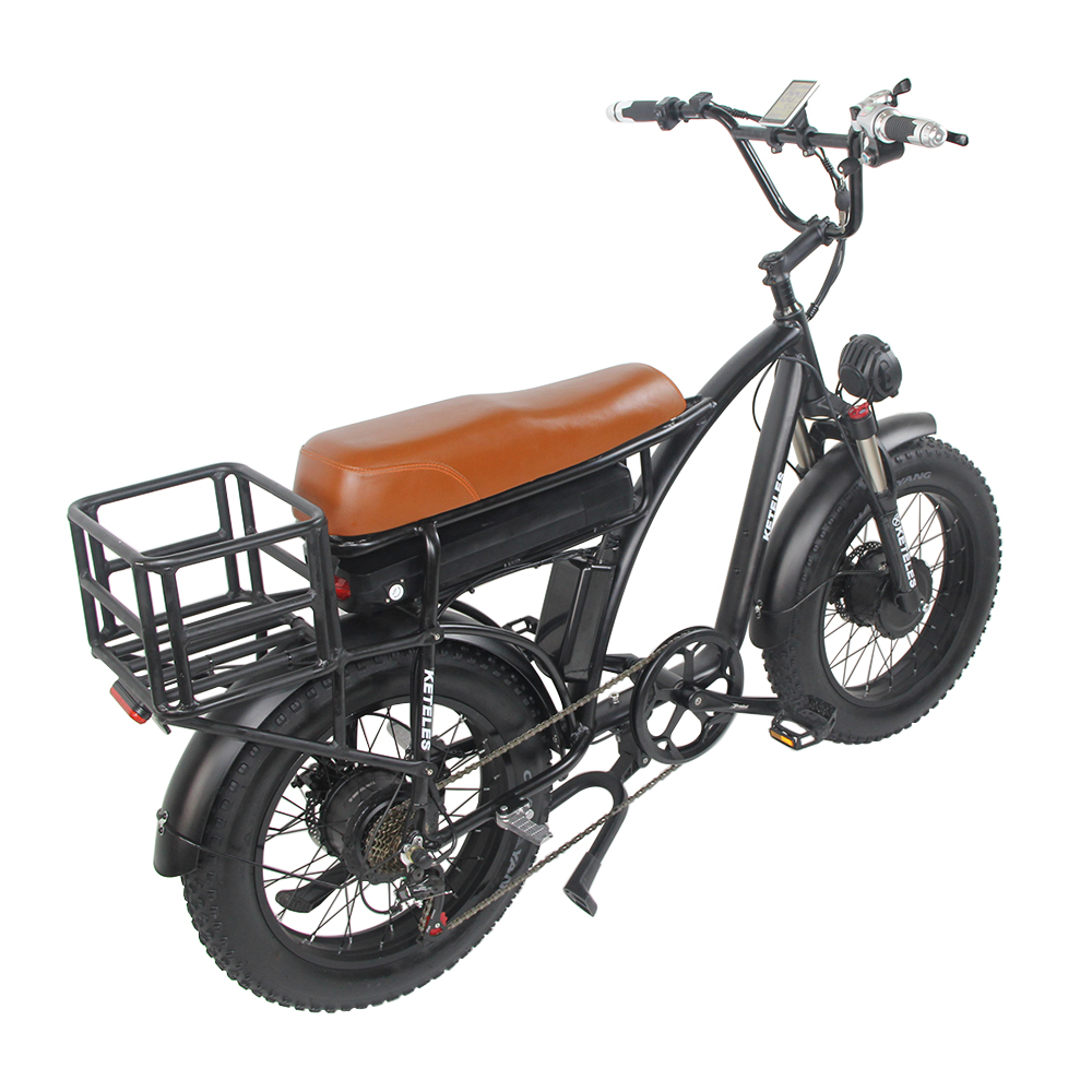 Dual Motoer eBike with Rear Rack Basket Electric Bikes Bicycle for ...