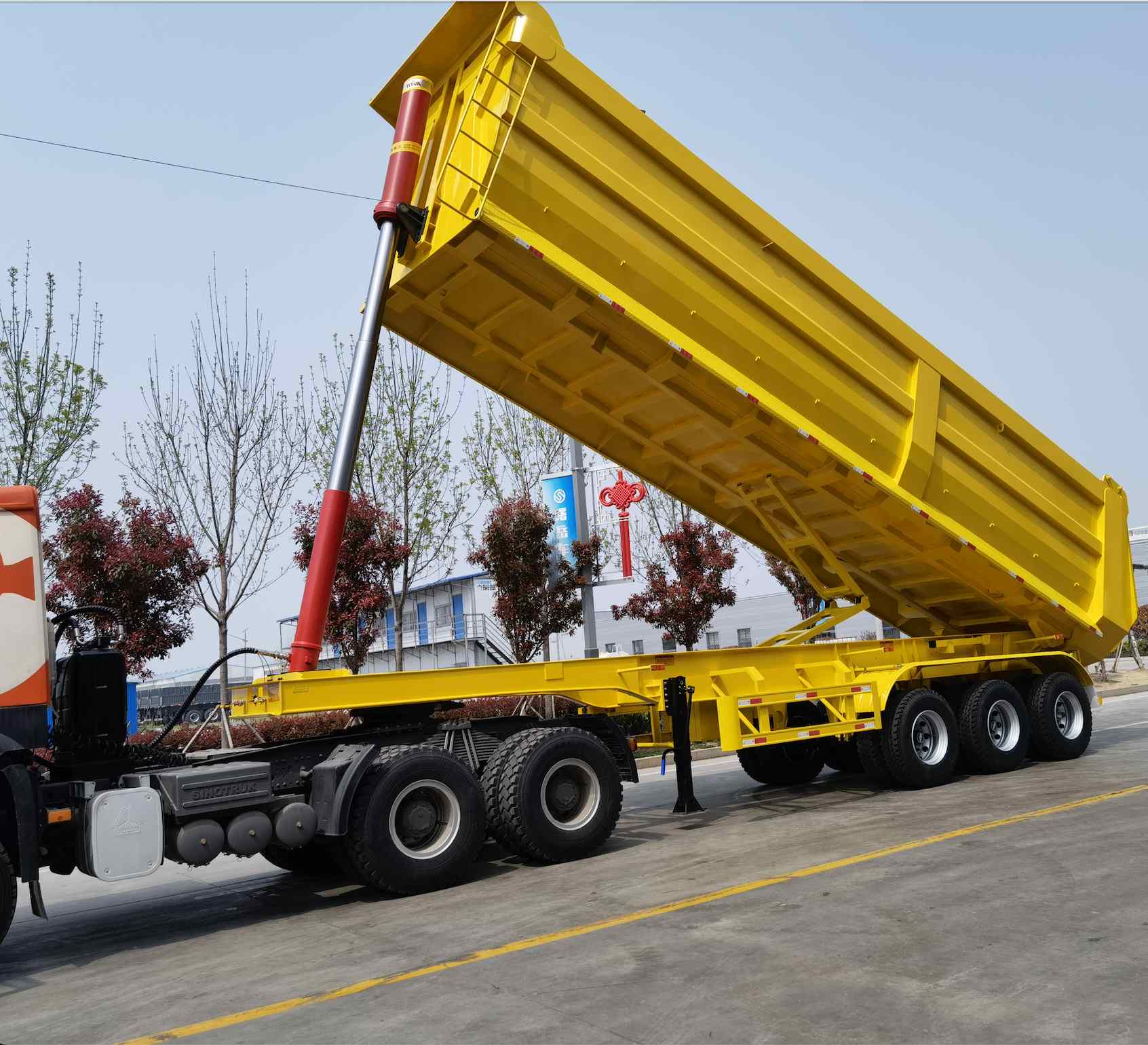 3 axles back tipper semi trailer 80T load,SEMI TRAILER TRUCK