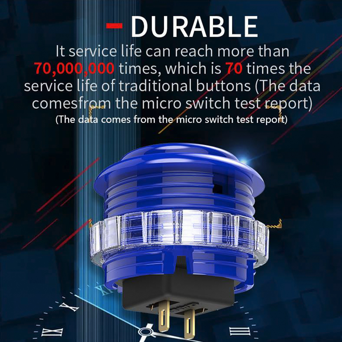 QANBA Gravity LX 30mm Clear Arcade buttons