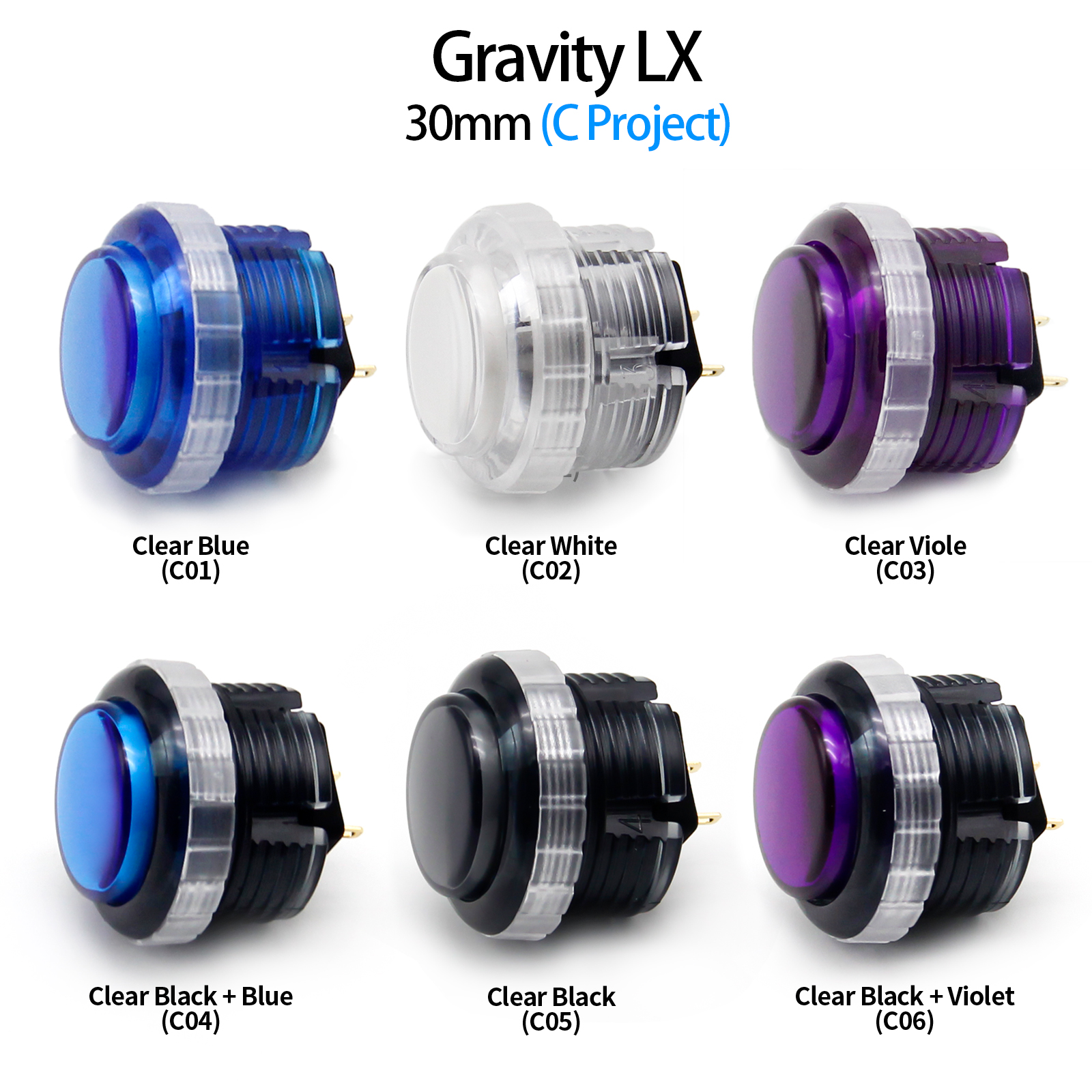 QANBA Gravity LX 30mm Metallic Arcade buttons