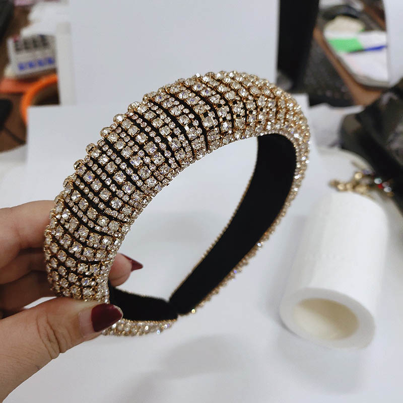 Colorful Diamond Hair Band Female Wide Version Baroque Headband ...