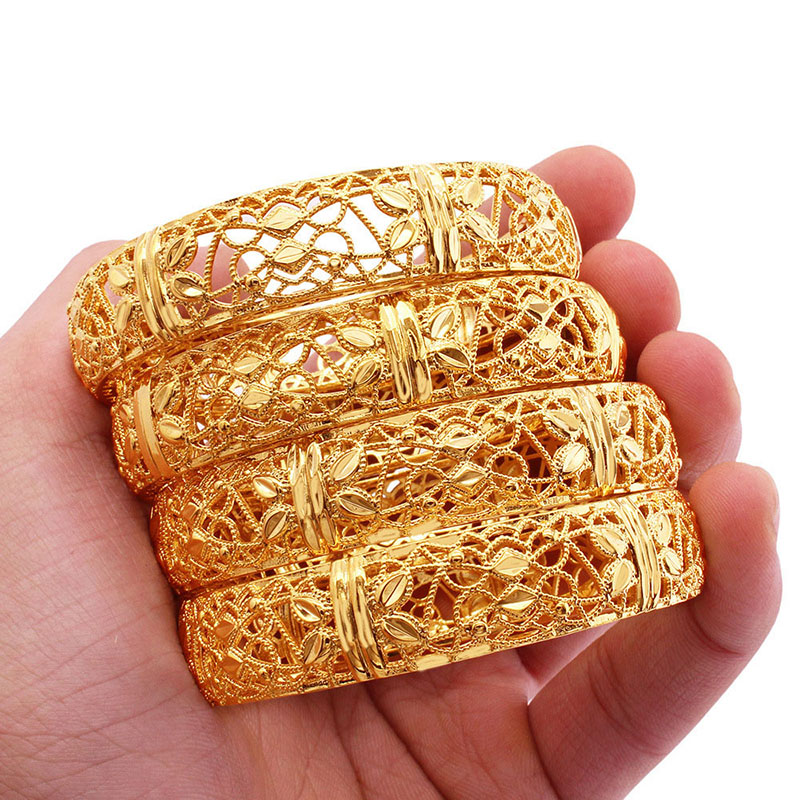 Wholesale Dubai Bride 24k Gold Plated Copper Bracelet African Women's ...