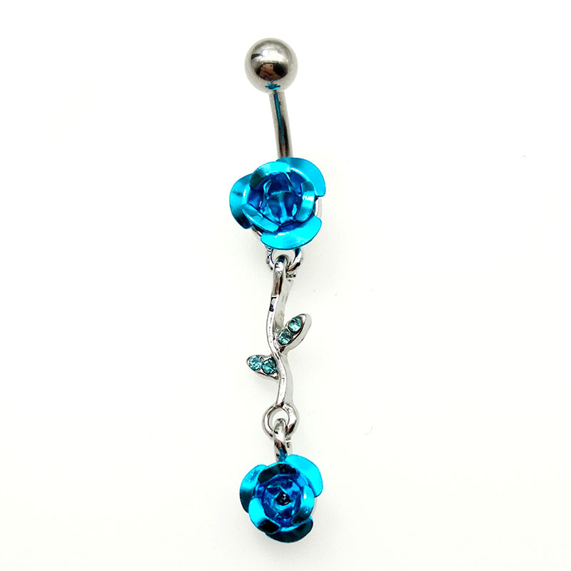 Double Rose Belly Button Navel Ring Navel Buckle Belly Button Piercing ...