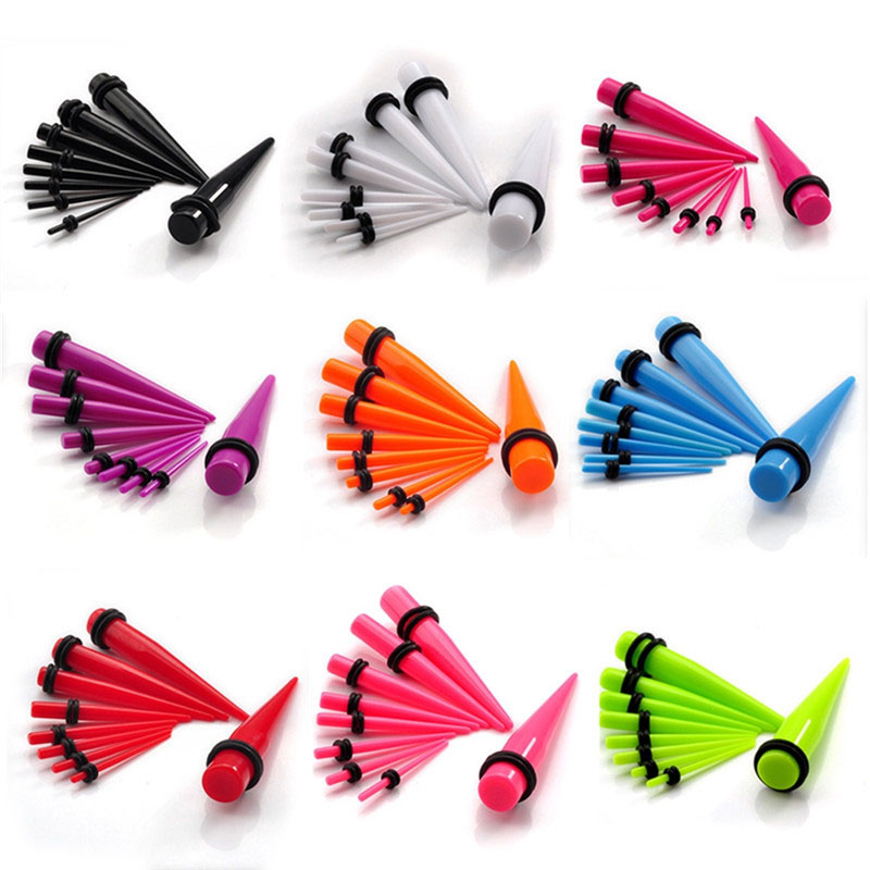 Acrylic Ear Flaring Black Uv Segment Tip Cone Ear Flaring Piercing ...