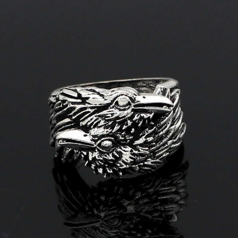 Wholesale Fashion Double Raven Vintage Style Viking Wind Ring