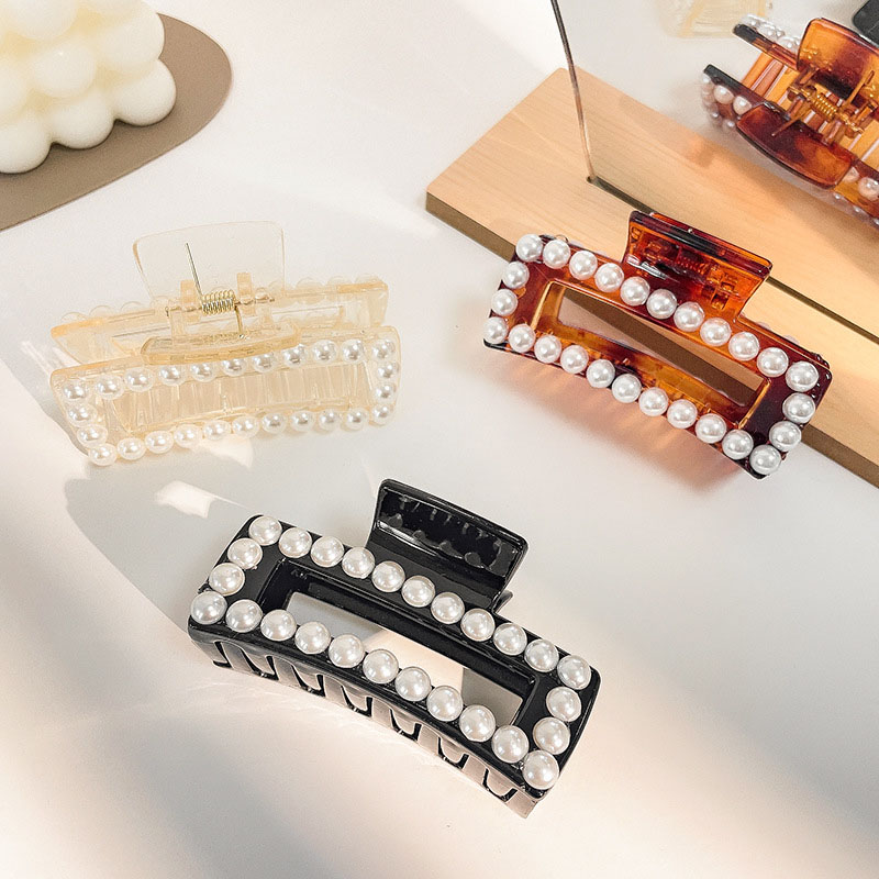 Wholesale Pearl Square Large Shark Clip Grip Clip