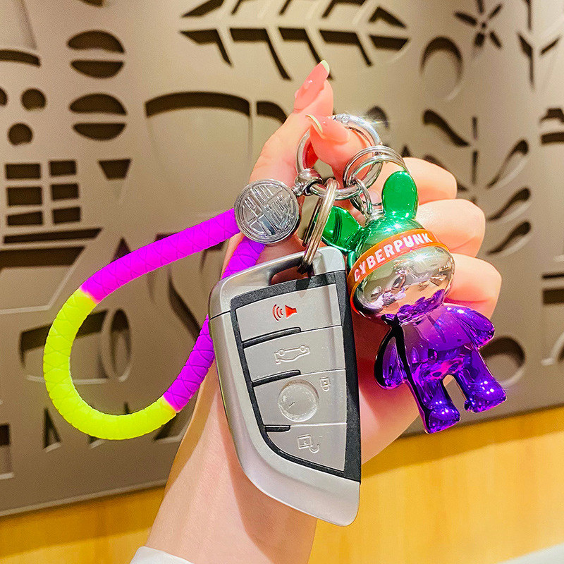 Wholesale Cartoon Cyber Plated Rabbit Keychain