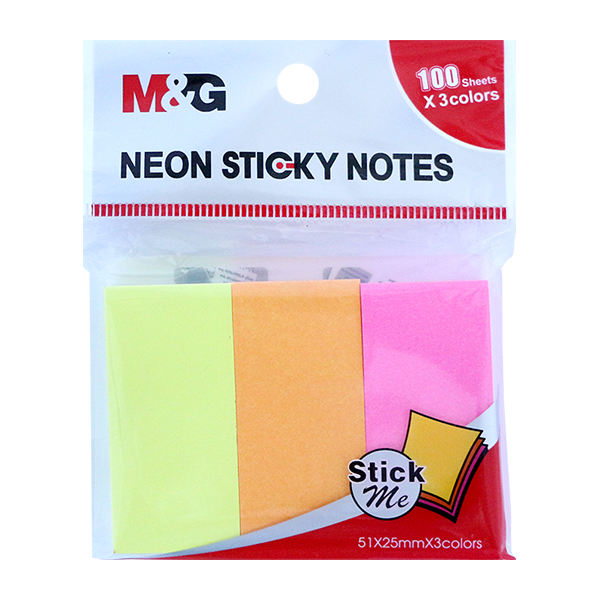 SingMart-stationery，300 /400Sheets Neon 3/4 Colors Sticky Notes