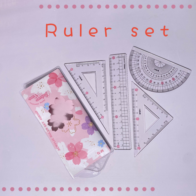 SingMart-stationery， Sakura Rain 15cm Ruler set School Stationery Supplies