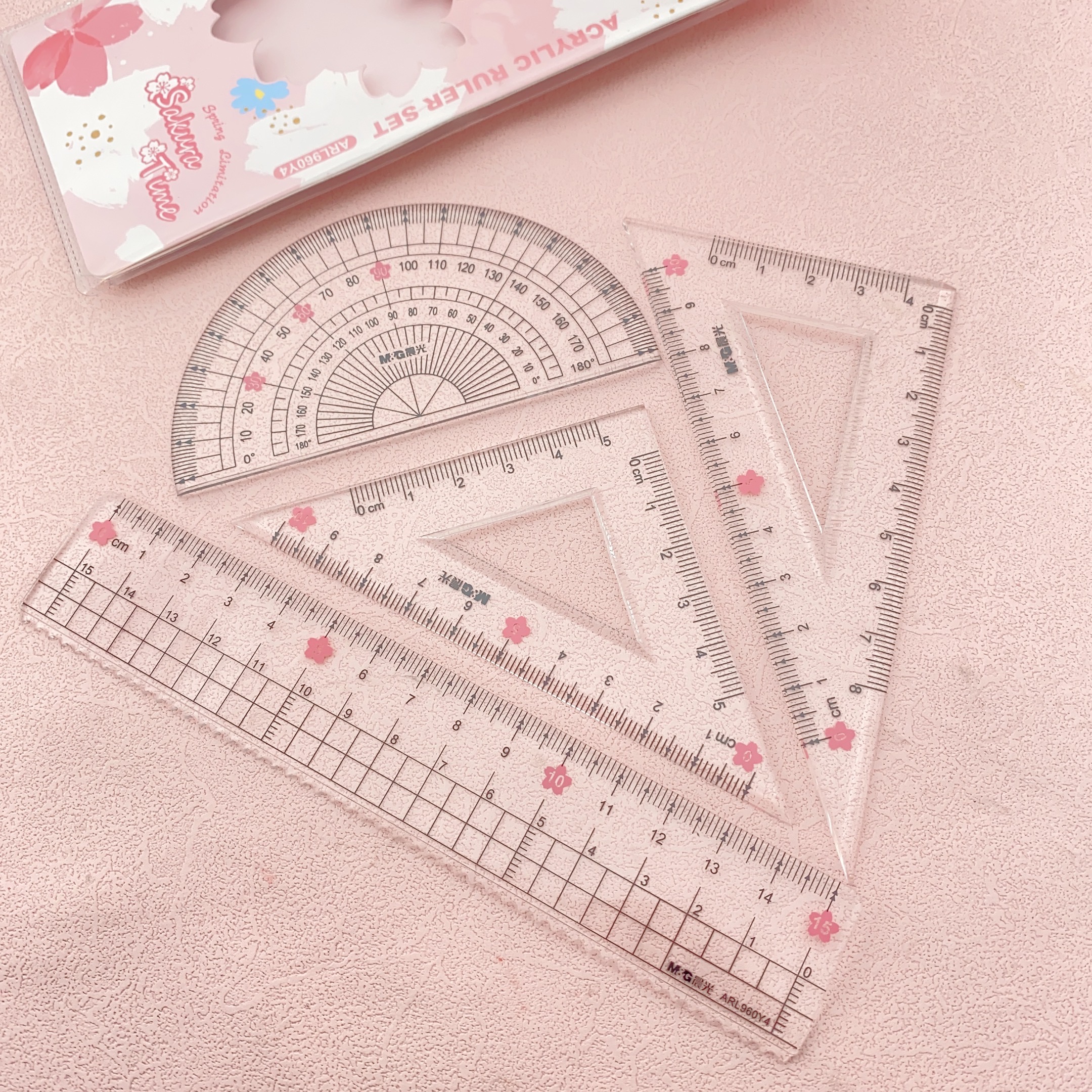 SingMart-stationery， Sakura Rain 15cm Ruler set School Stationery Supplies